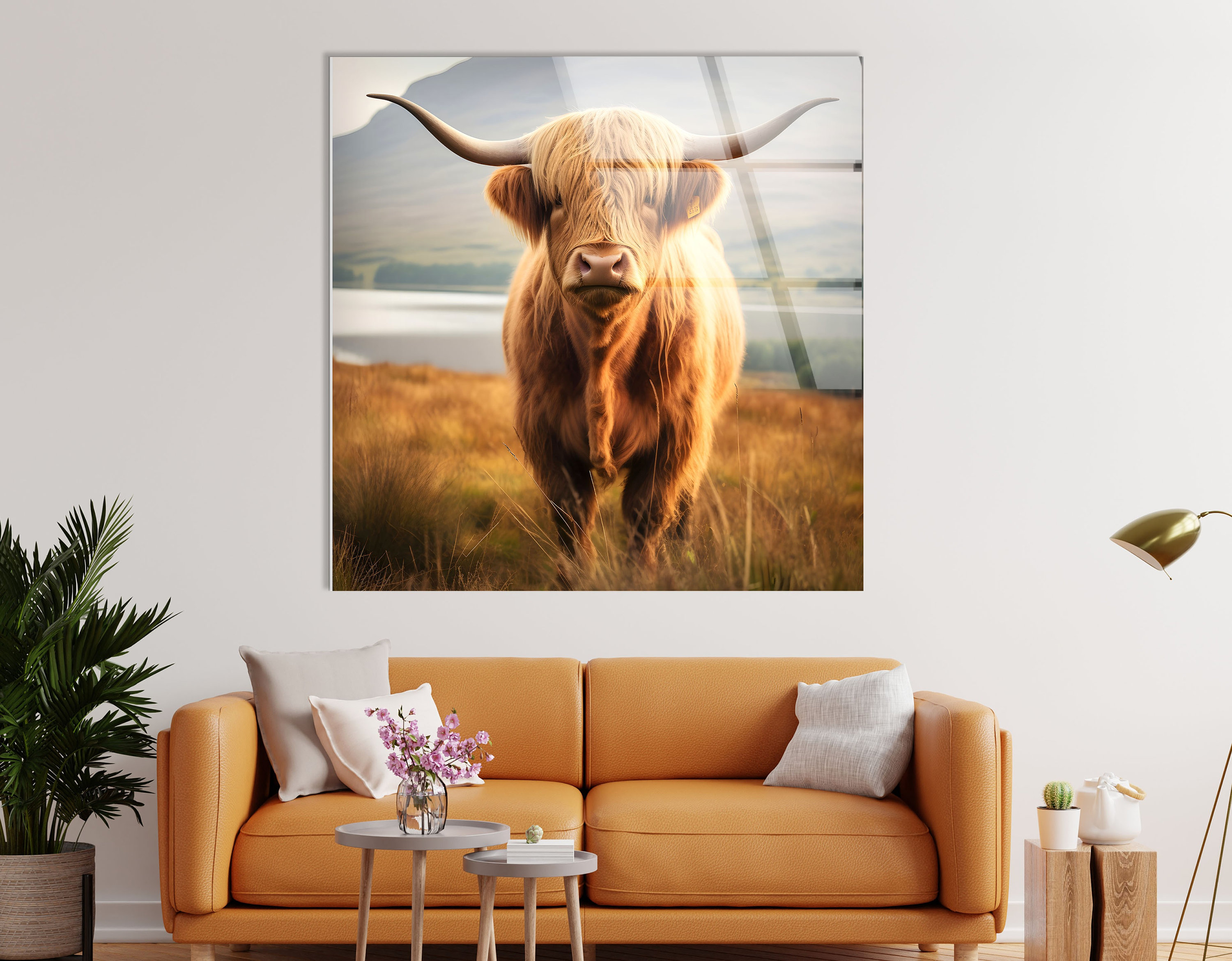 Rustic Cow Highland Cow Farmhouse Decor-scottish Cow Wall Art-tempered ...