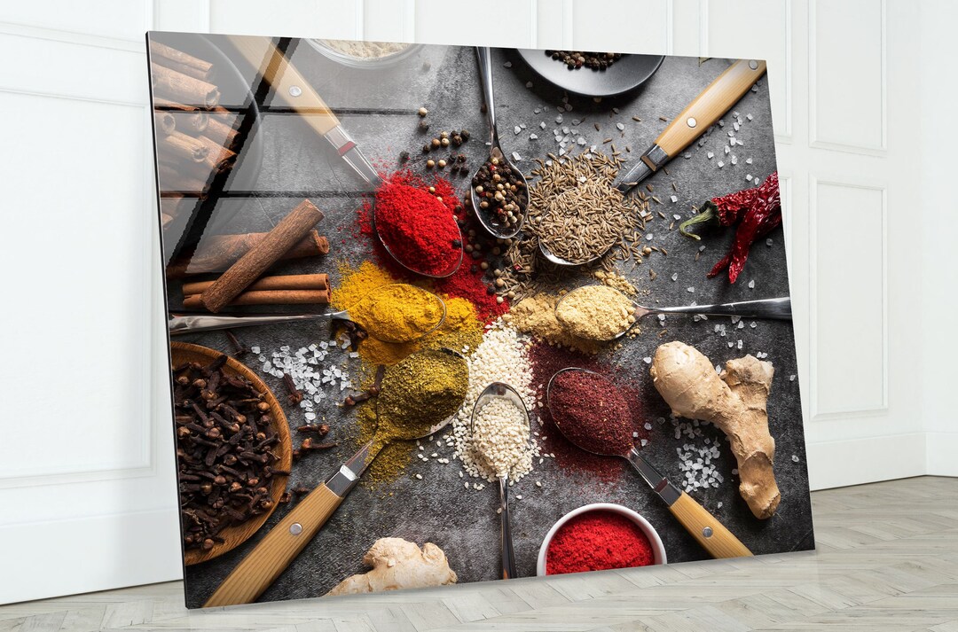 Spices Tempered Glass Wall Art: Kitchen Decor - Etsy