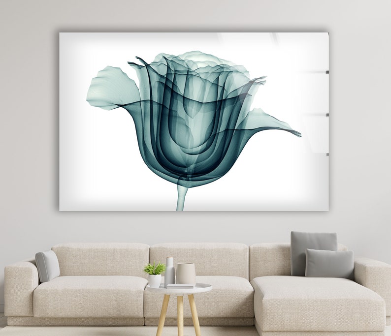X-ray Tulip Tempered Glass Wall Art: Modern Floral Decor - Etsy