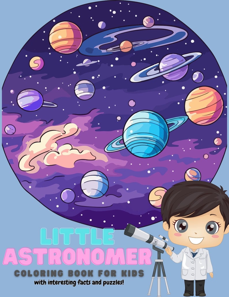 Little Astronomer - Science Coloring Book for Kids - Etsy
