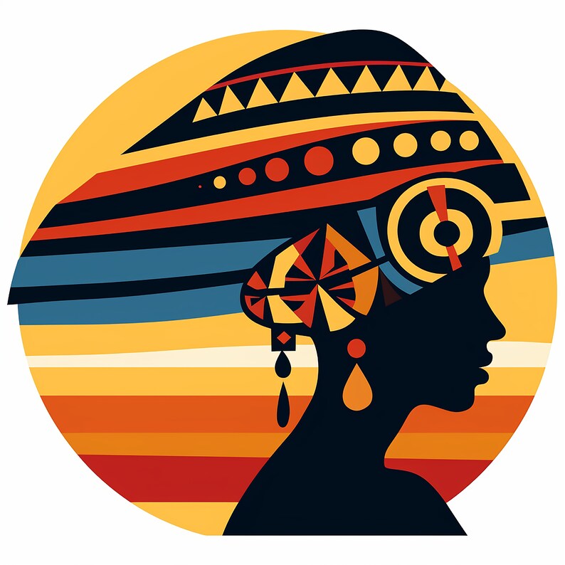 Ndebele Lady Digital Wall Art Decor African Digital Print Vibrant ...