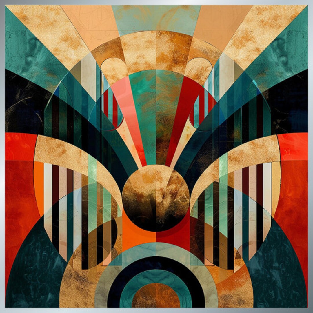 Art Deco Wall Art, Wall Art, Home Decor Art Deco, Abstract Art, Vibrant ...