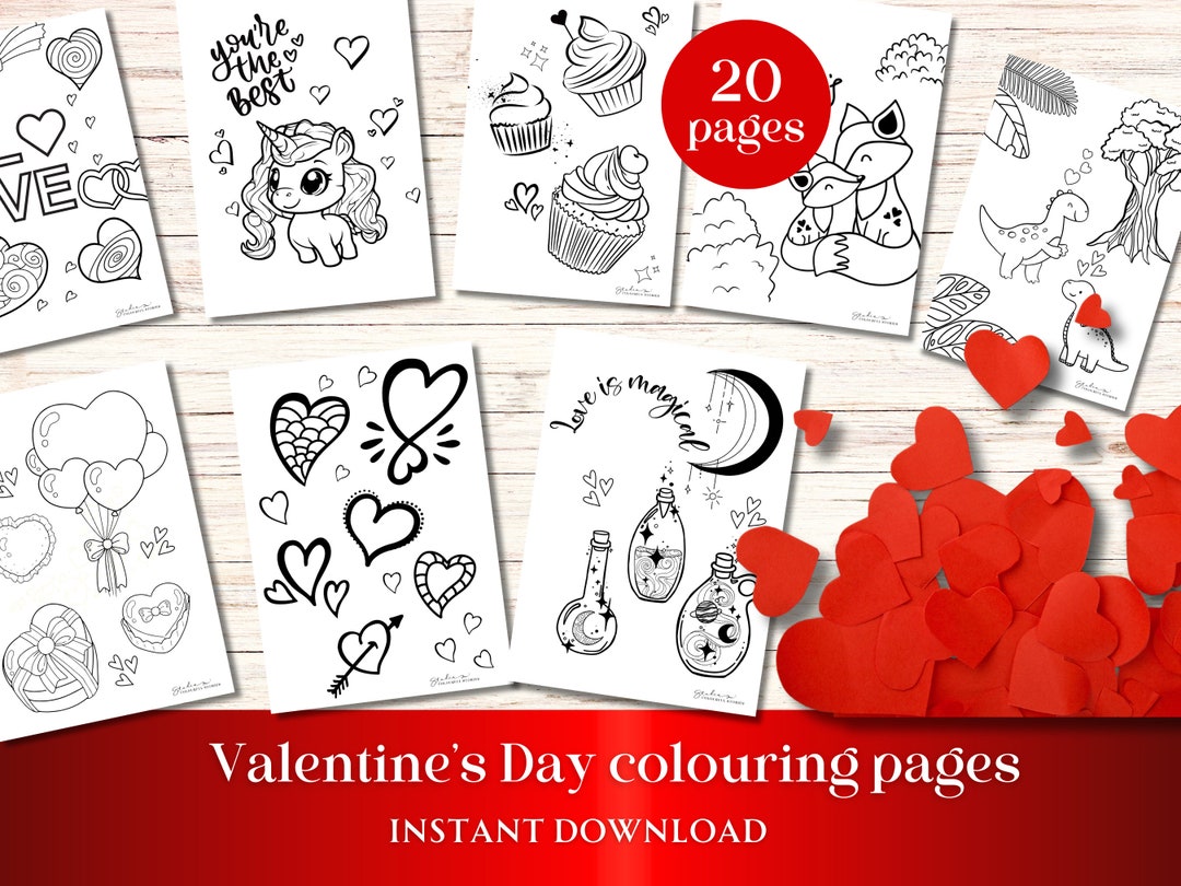 Valentines Day Colouring Sheets 20 Colouring Pages Printable Coloring ...