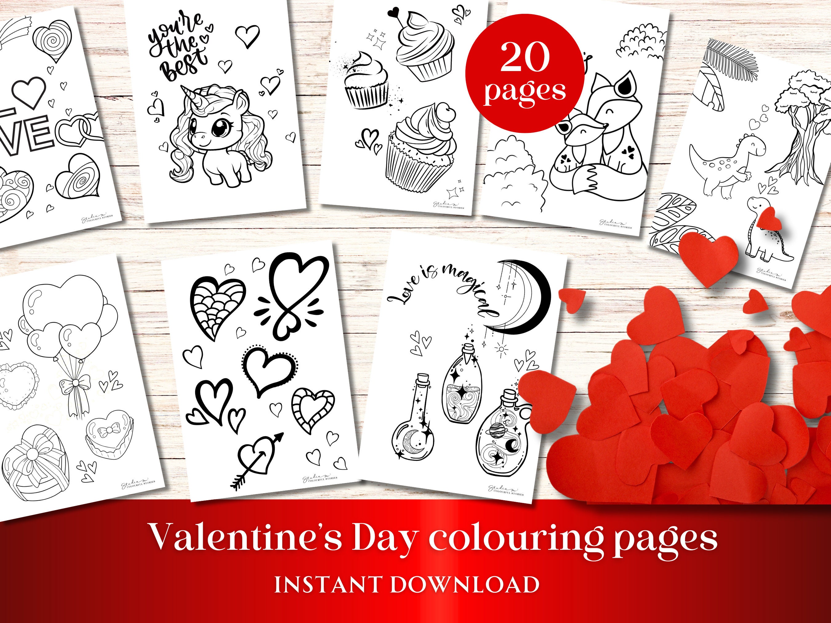 Valentines Day Colouring Sheets 20 Colouring Pages Printable Coloring ...