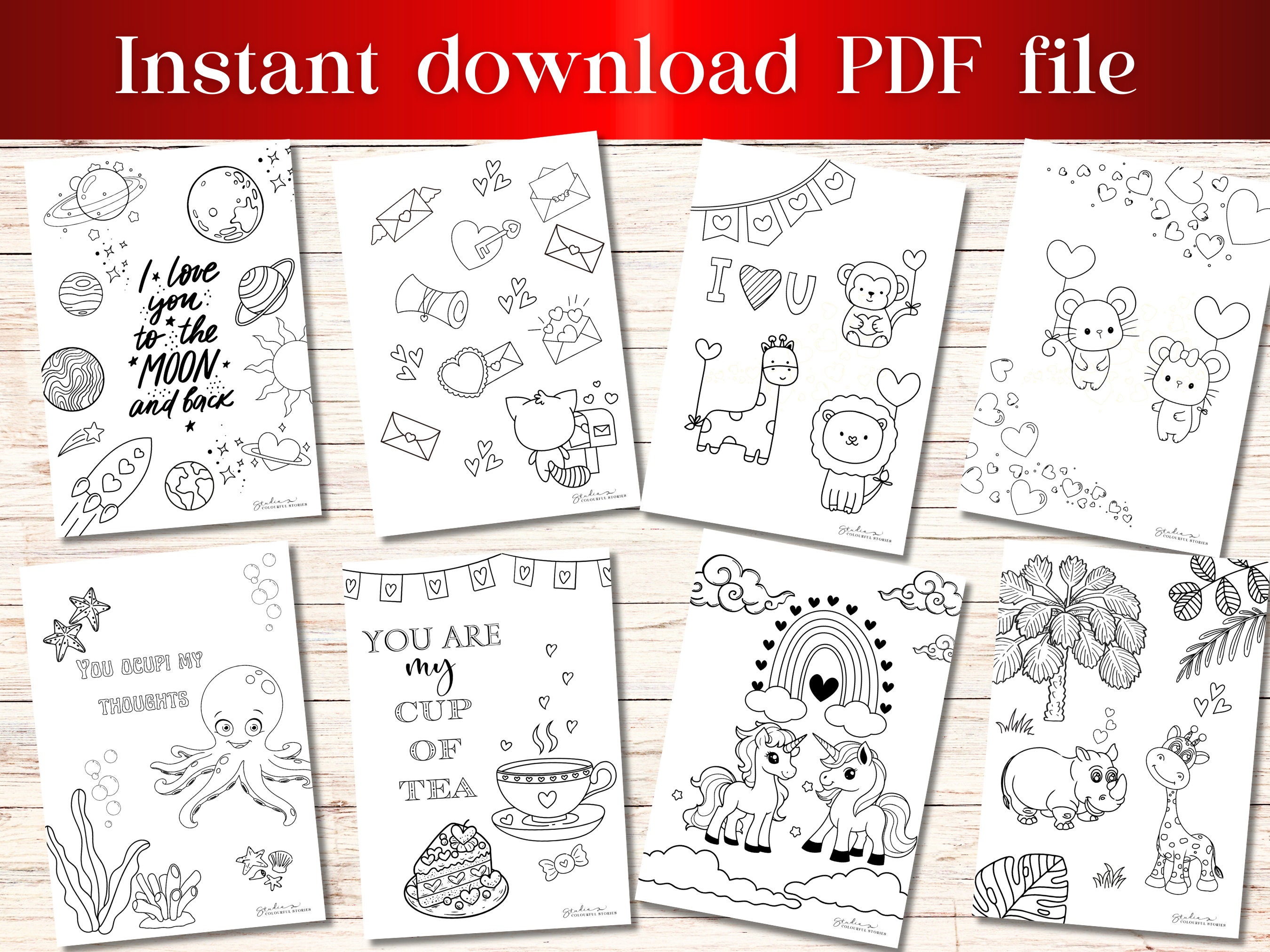 Valentines Day Colouring Sheets 20 Colouring Pages Printable Coloring ...