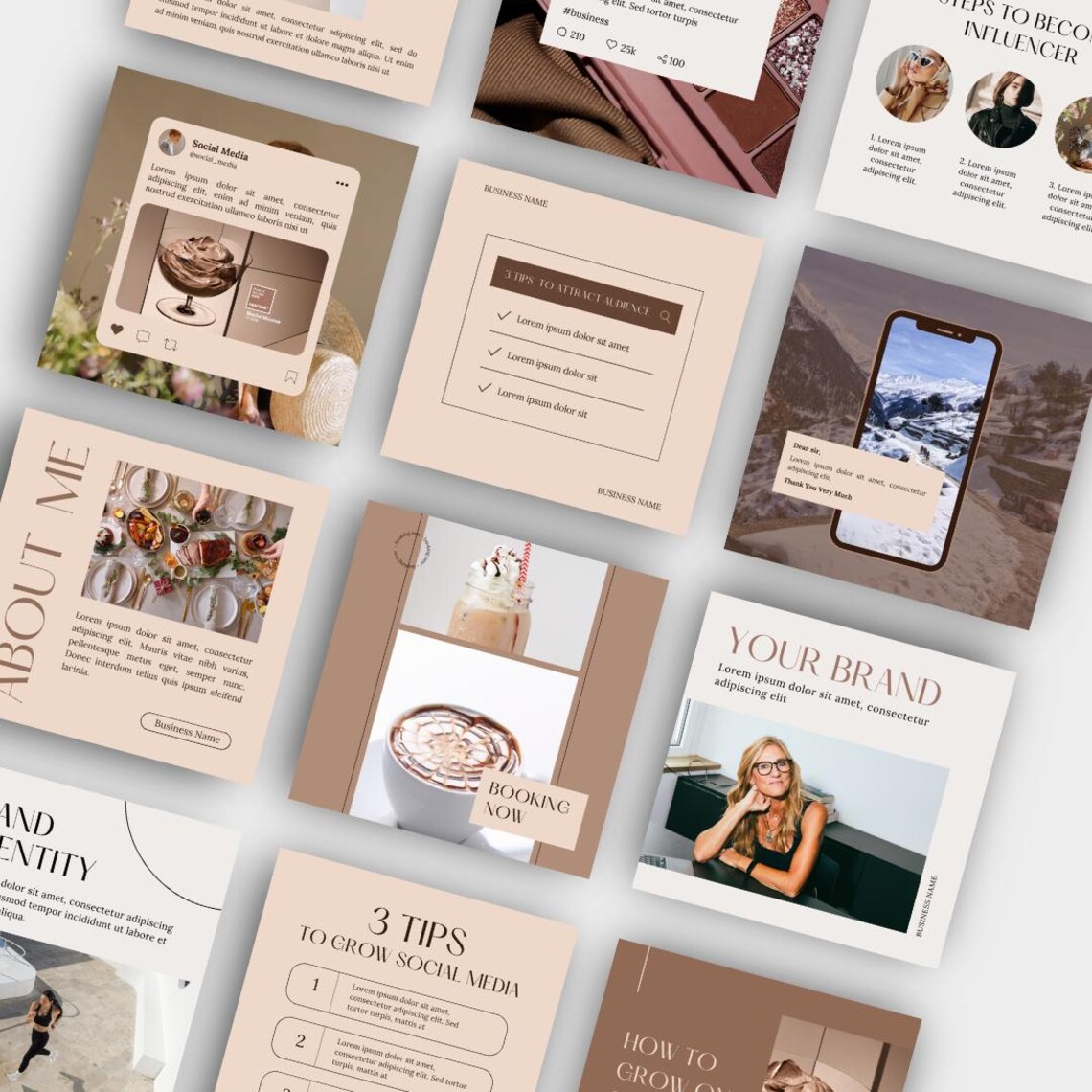 50 Mocha Mousse Edition Instagram Feed Posts Canva Editable Square - Etsy
