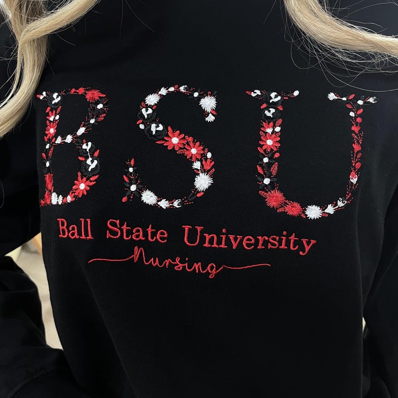 Embroidered College Sweatshirt - Etsy
