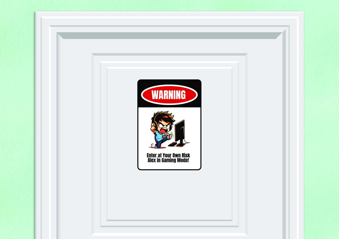 Personalized Gamer Warning Door Sign: Kids Bedroom Decor - Etsy