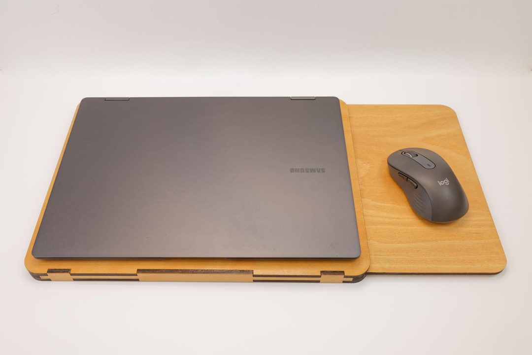 Wooden Laptop Stand With Sliding Mouse Tray: Portable Bed Desk - Etsy