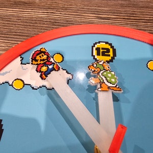 Mario Retro Game Themed Round Clock Glowing Desk or Wall Clock With ...