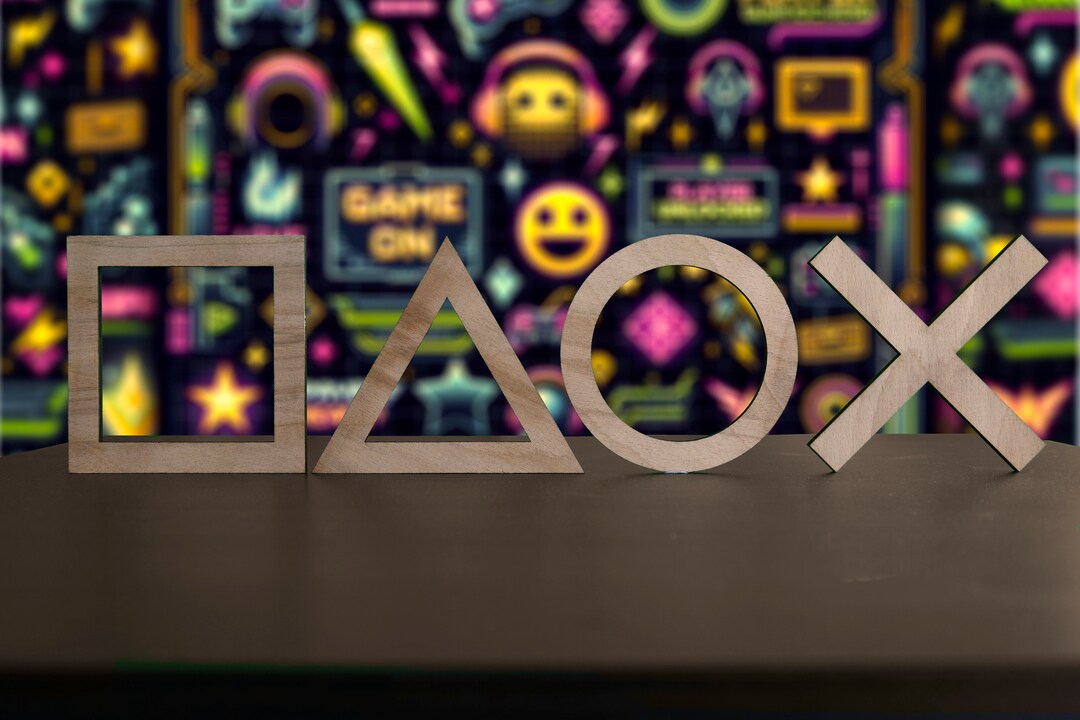 Playstation Symbols Wall Art Gaming Icons Set for Wall Hanging - Etsy