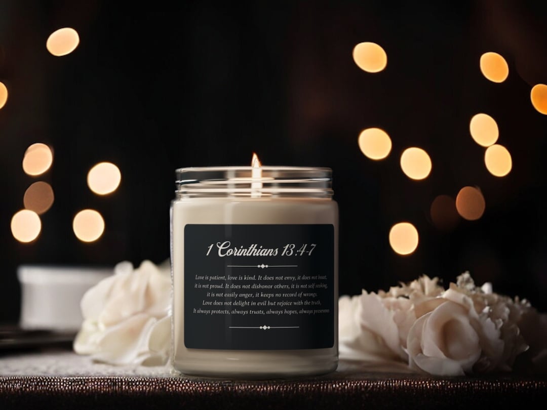 Christian Bible Scripture Candle, Motivating Quote Inspiring Gift ...