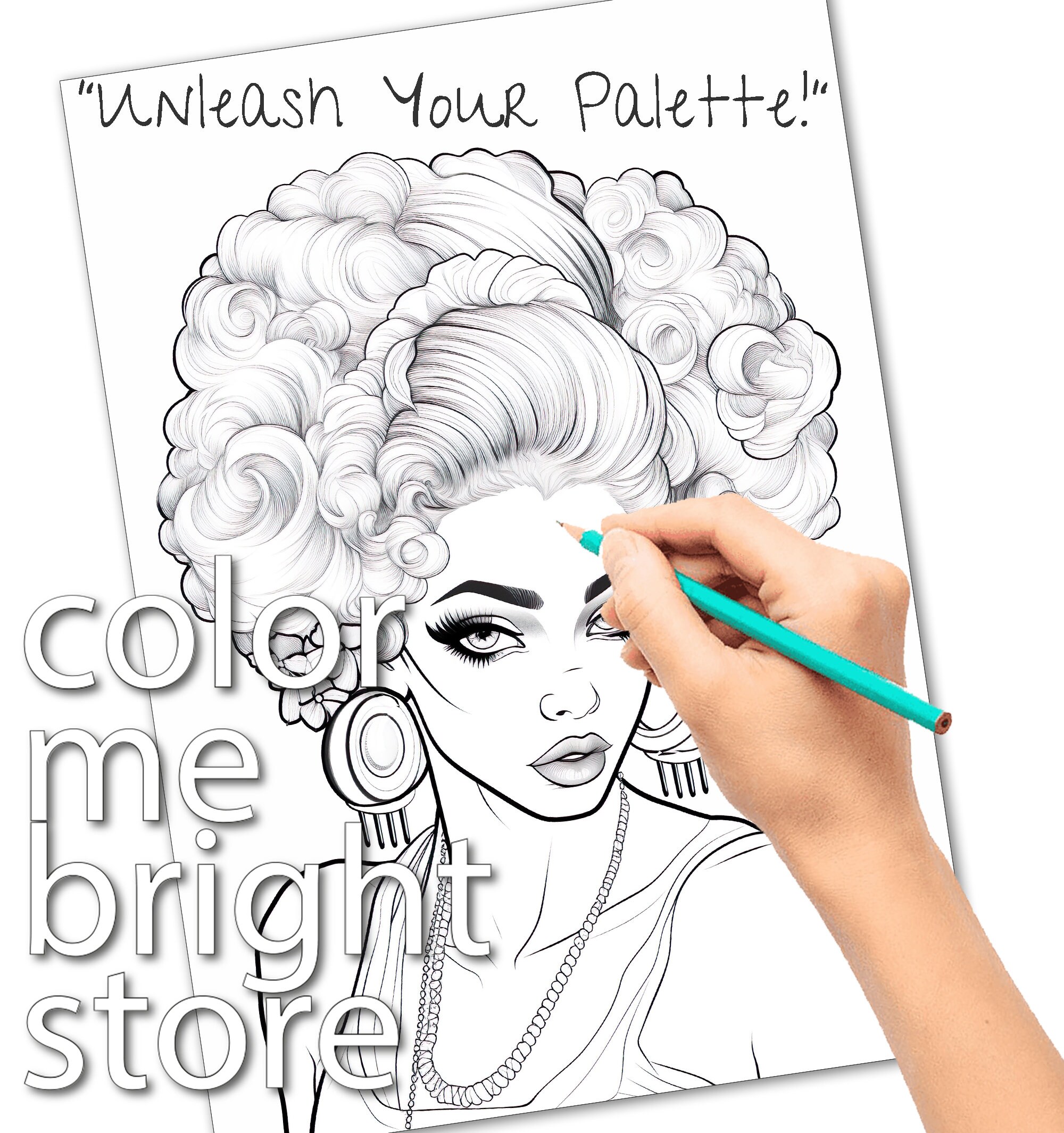 Premium Coloring Page Printable Adult Women Coloring Pages Book Instant ...