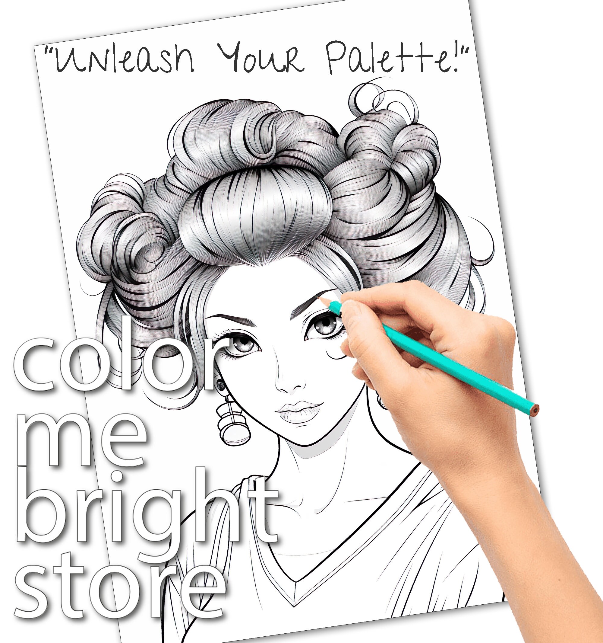 Premium Coloring Page Printable Adult Women Coloring Pages Book Instant ...