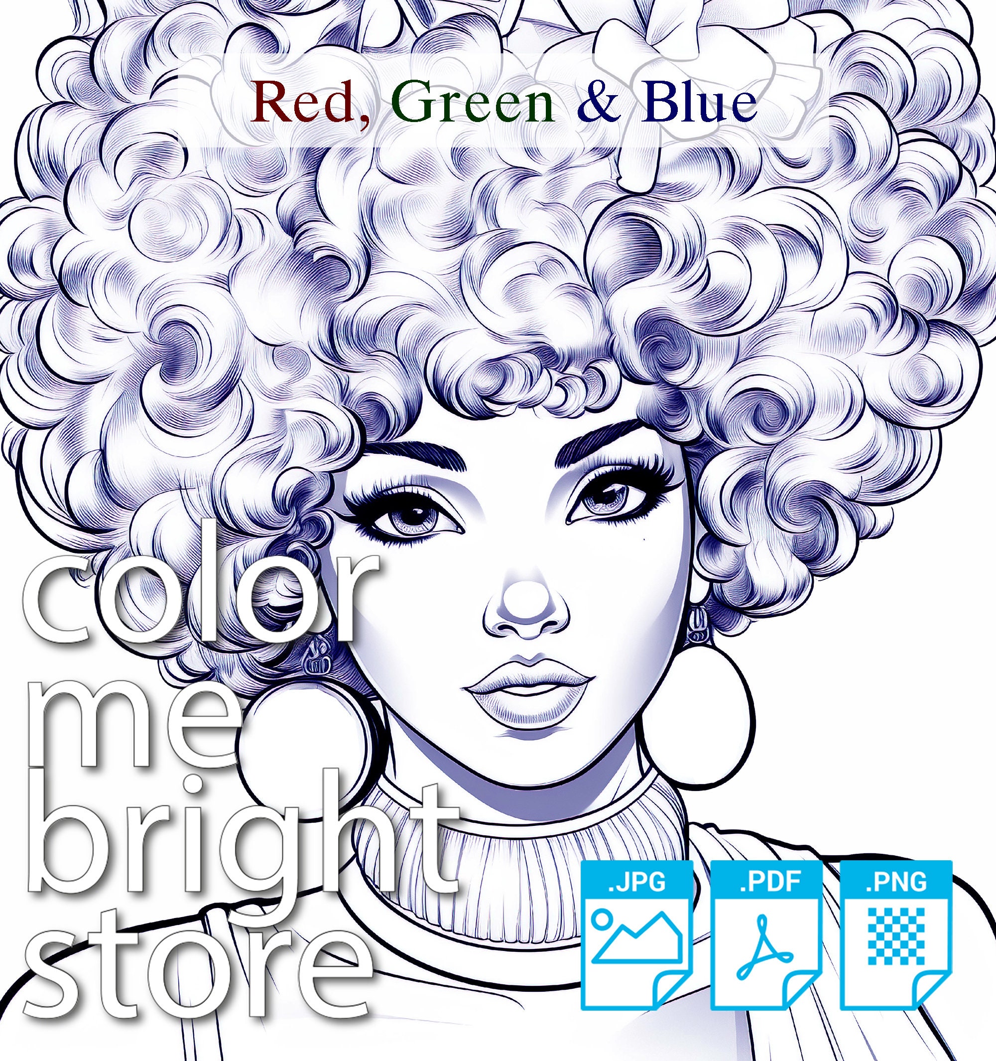 Premium Coloring Page Printable Adult Women Coloring Pages Book Instant ...