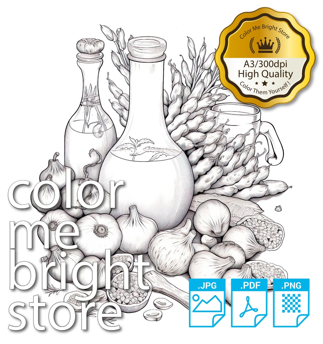 Coloring Page Printable Global Flavors Unleashed Coloring Instant ...