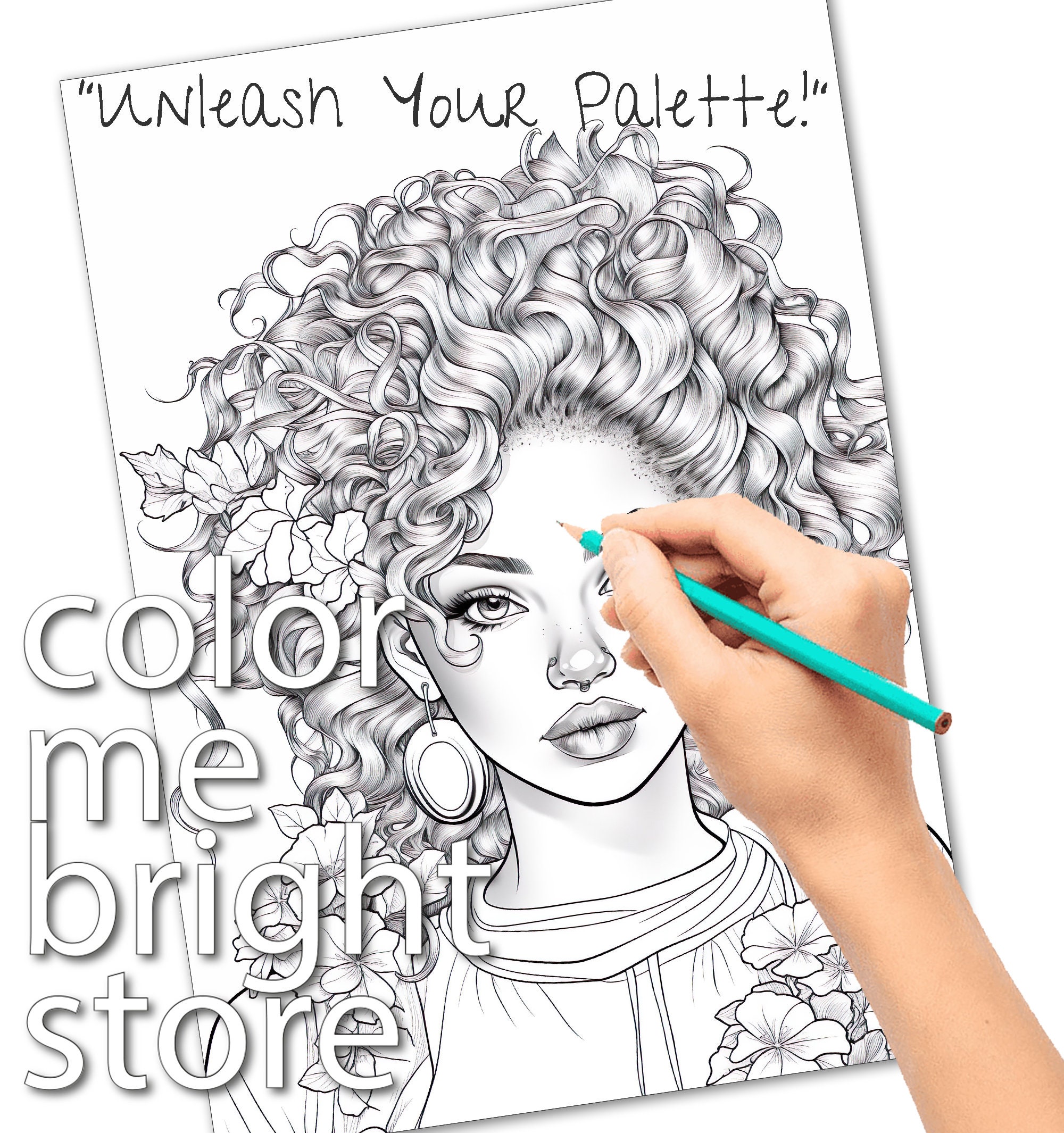 Premium Coloring Page Printable Adult Women Coloring Pages Book Instant ...