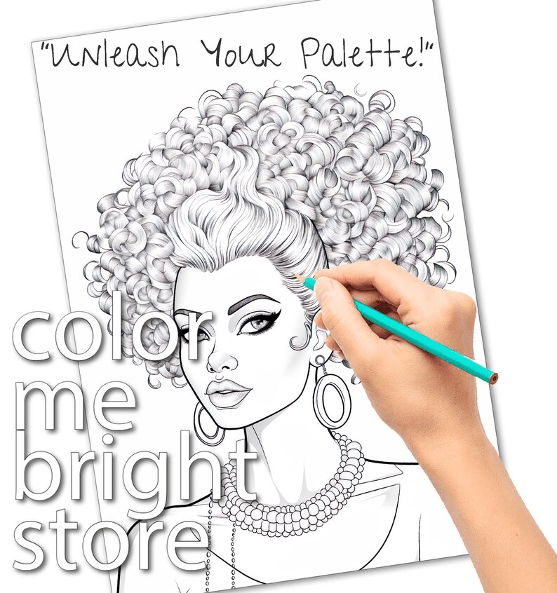 Premium Coloring Page Printable Adult Women Coloring Pages Book Instant ...
