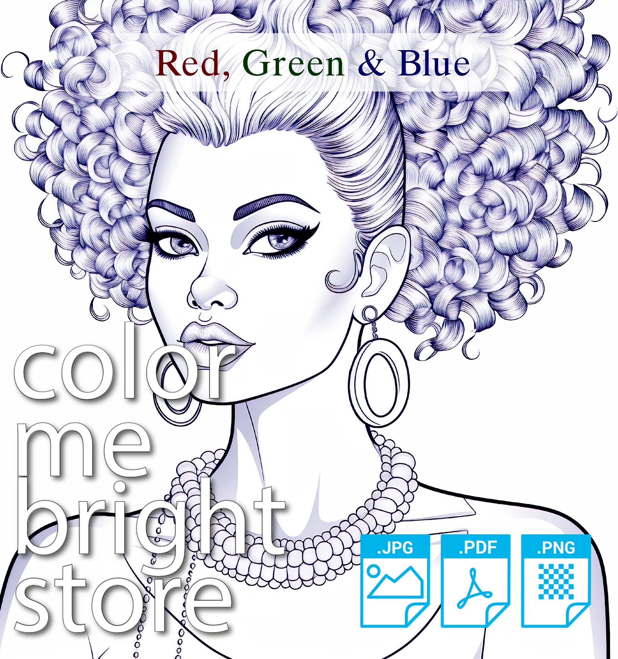 Premium Coloring Page Printable Adult Women Coloring Pages Book Instant ...