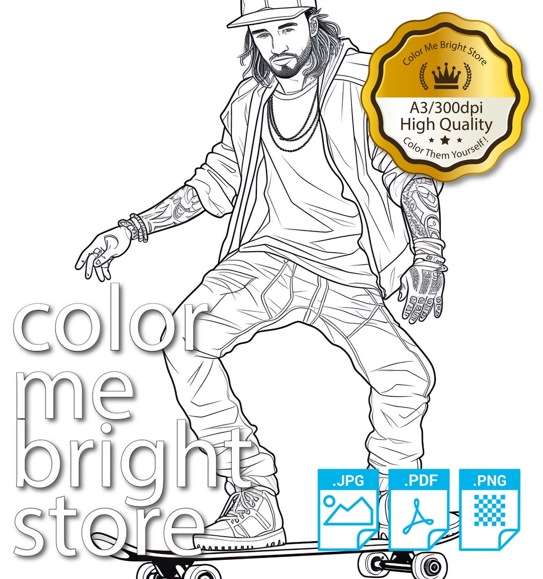 Coloring Page Printable Adult Coloring Fashion Mens Instant Download ...