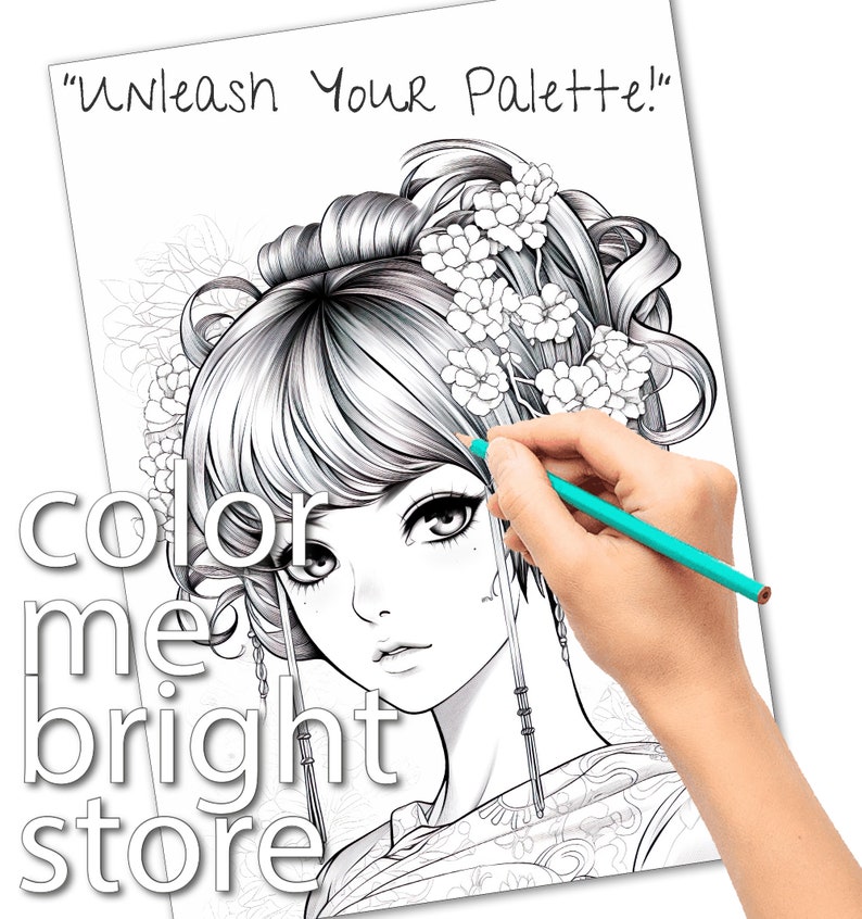 Premium Coloring Page Printable Adult Women Coloring Pages Book Instant ...
