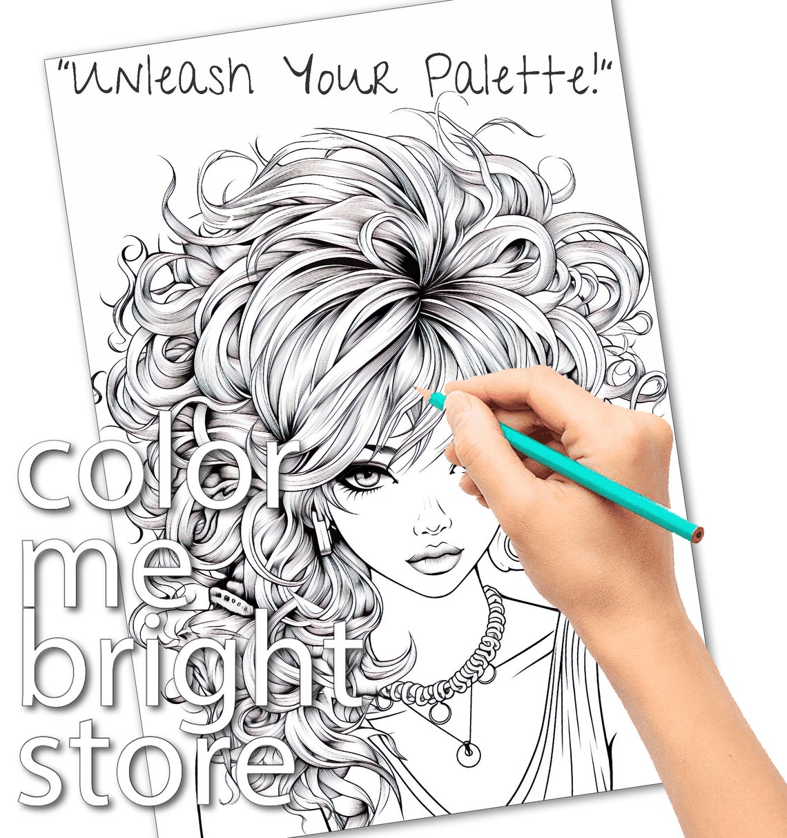 Premium Coloring Page Printable Adult Women Coloring Pages Book Instant ...