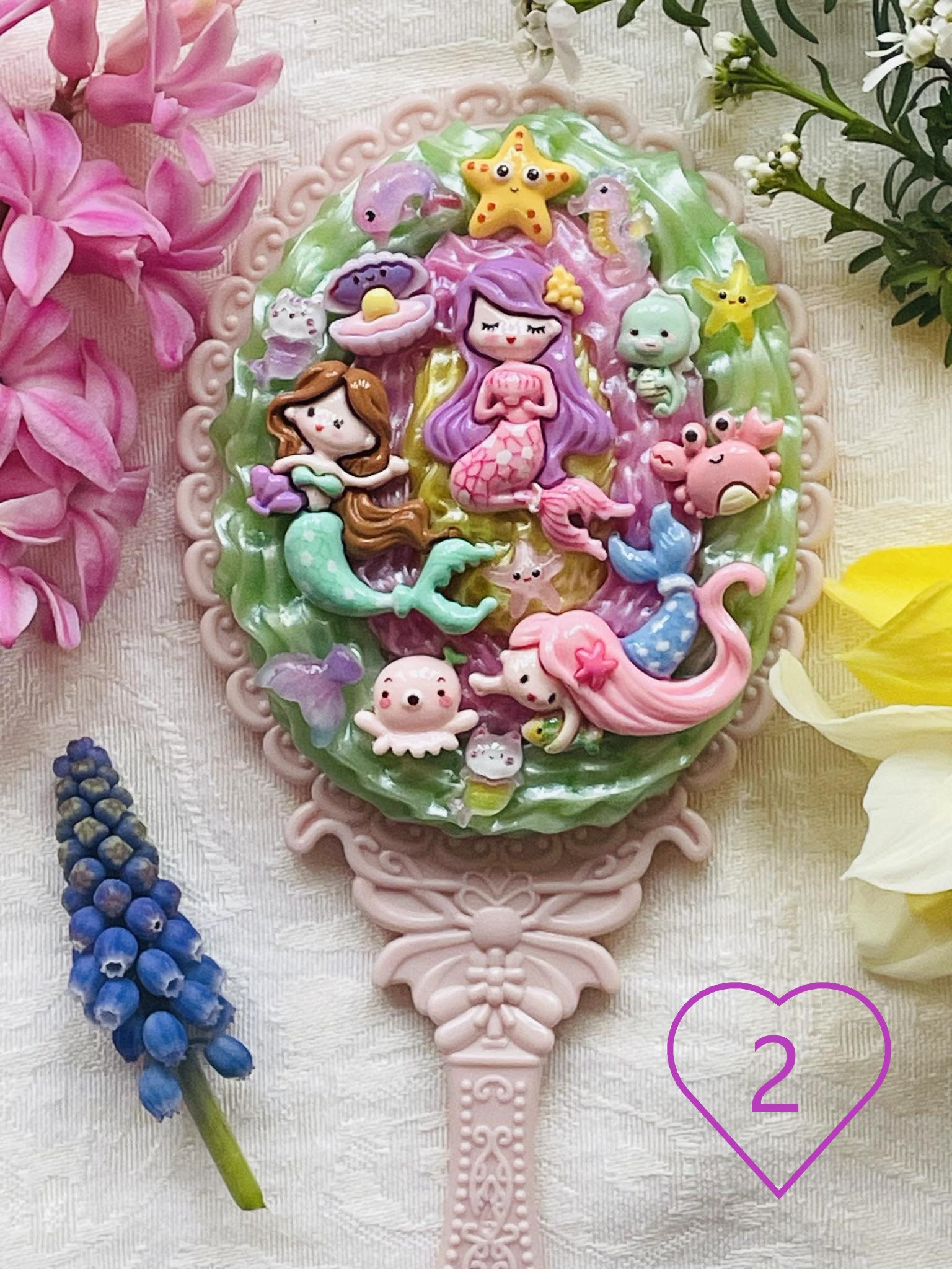 Mermaid Series Decoden Cream Handheld Mirror/ Kawaii/ Kawaii Gift - Etsy