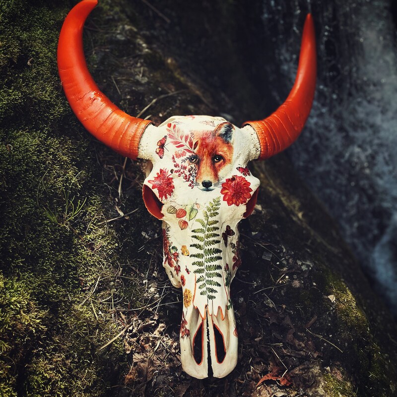 Painted Animal Skull - Etsy