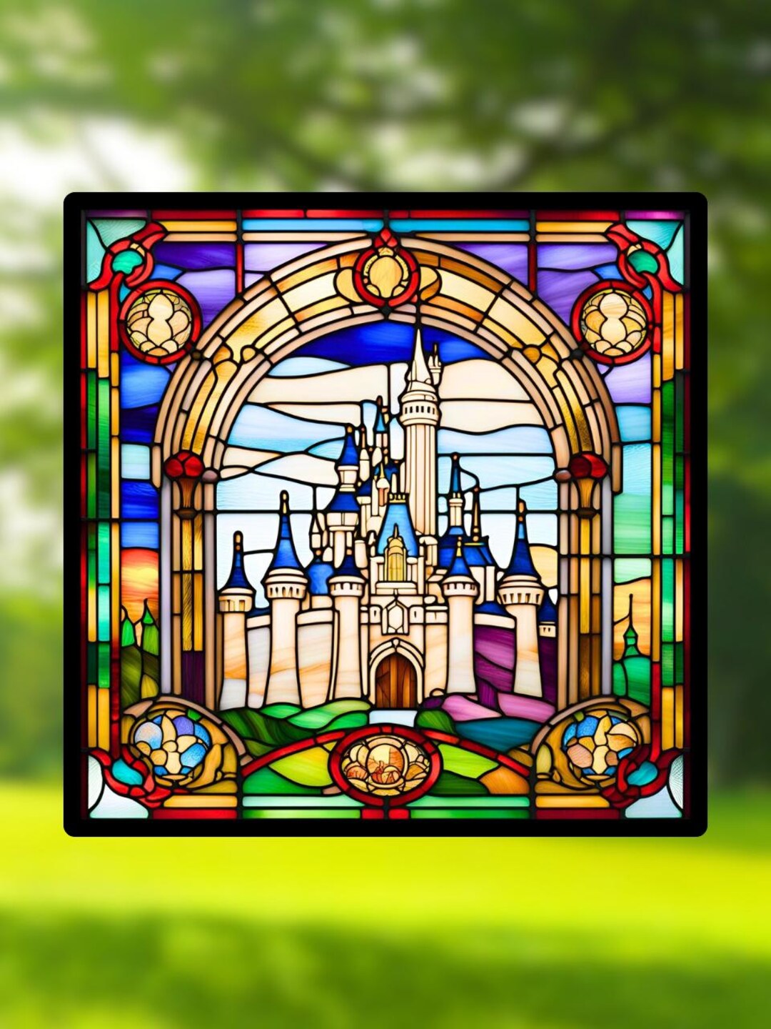 Stained Glass Castle – Enchanting Window Decoration – Original Gift for ...