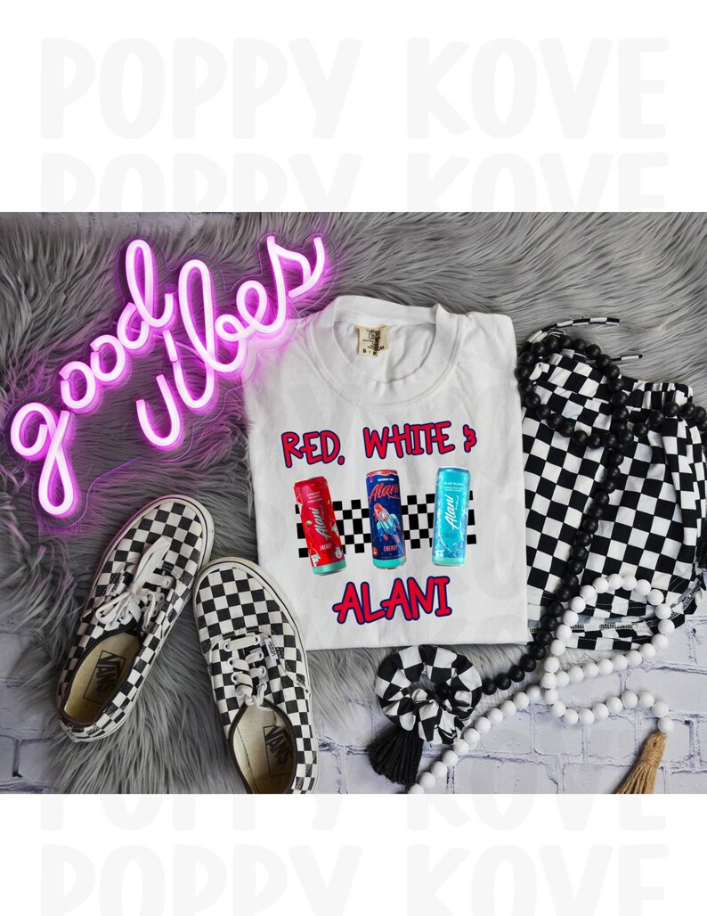 Red, White & Alani Sublimation, Alani Nu Digital File, July 4th T-shirt ...