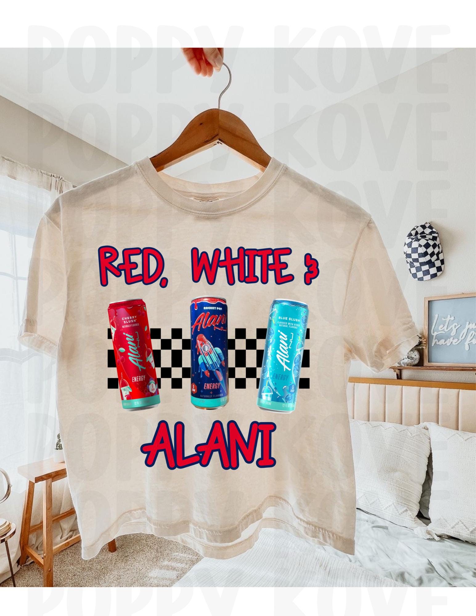 Red, White & Alani Sublimation, Alani Nu Digital File, July 4th T-shirt ...