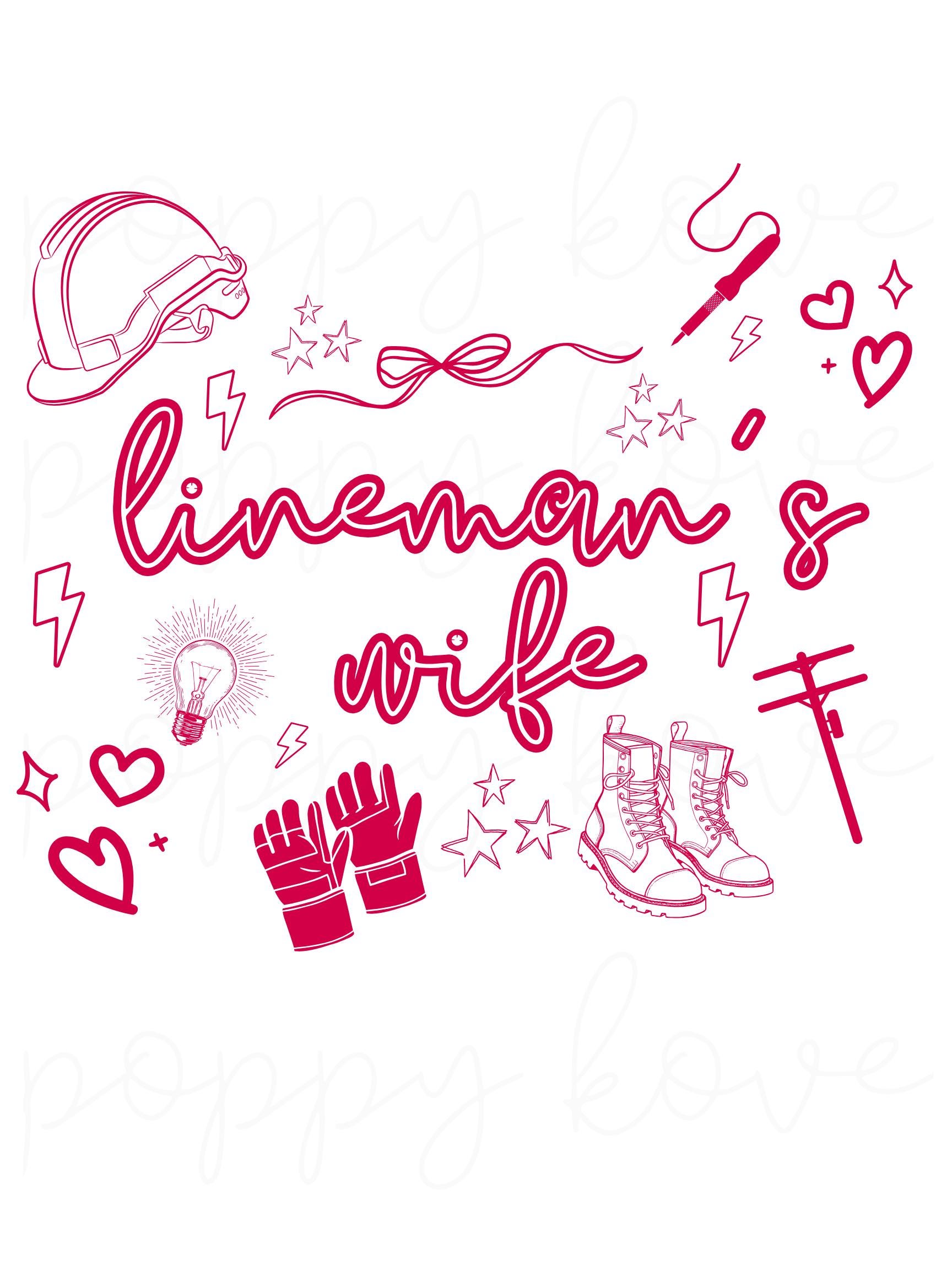 Line Wife Graphics, Lineman’s Wife PNG, Sublimation, Blue Collar T ...