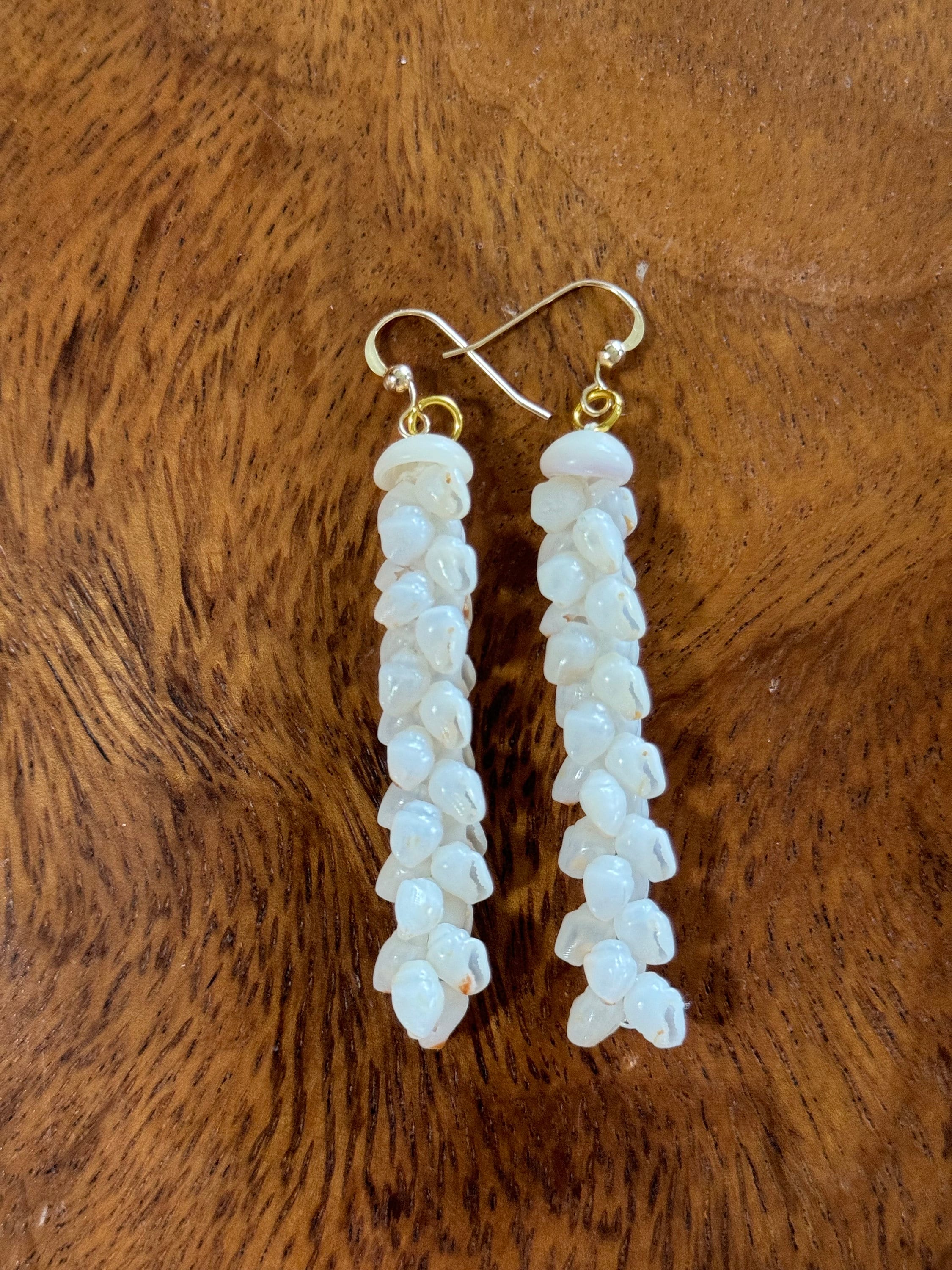 100% Genuine Niihau Pikake Earrings. Gold Filled Ear Hooks, Kahealani ...