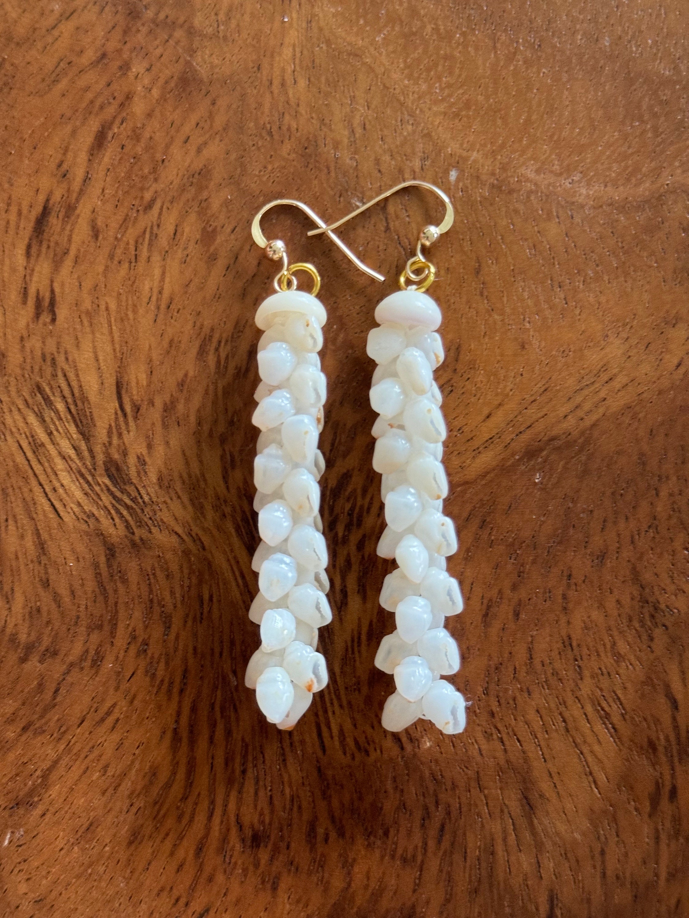 100% Genuine Niihau Pikake Earrings. Gold Filled Ear Hooks, Kahealani ...