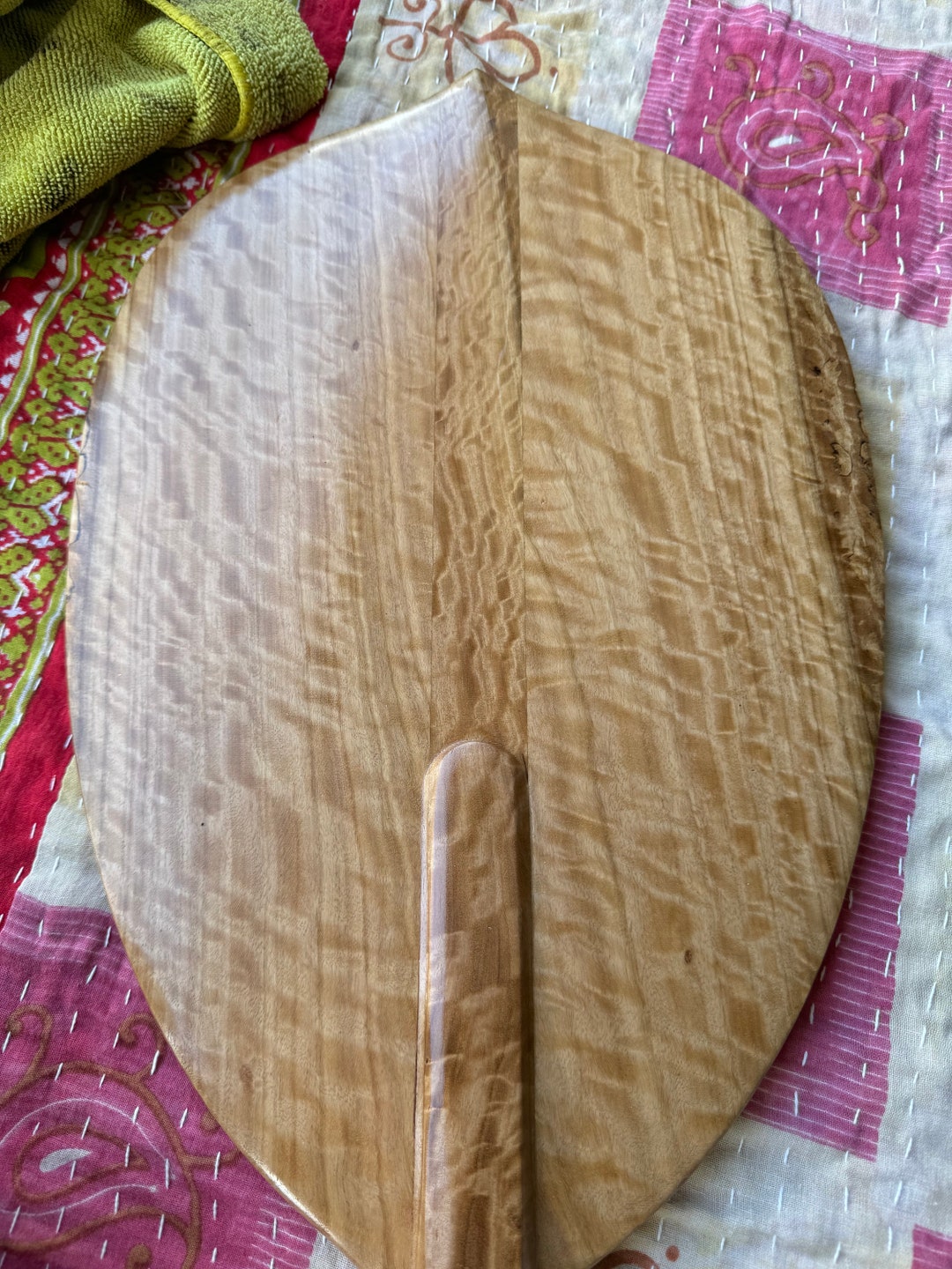 African Anigre Tiger Grain Wood Paddle, 5’ Handmade in Hawaii Includes ...