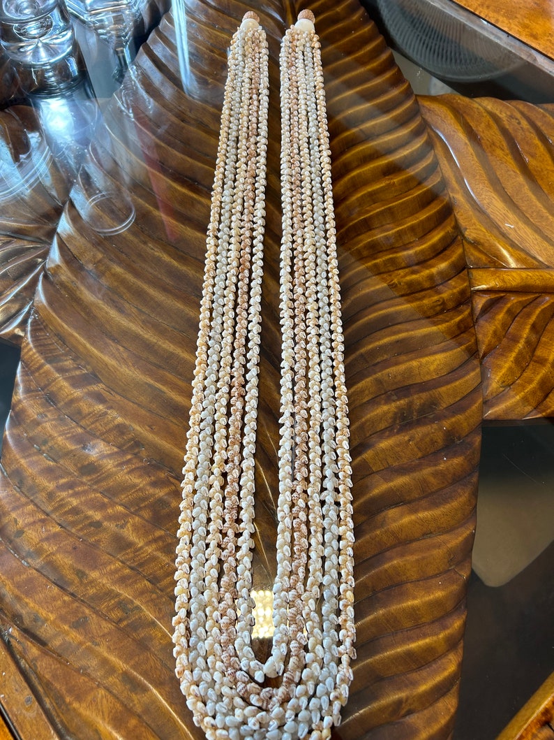 100% Genuine Ni'ihau Shell Lei Jewelry, 5-strand Pikake Lei, Graduated ...