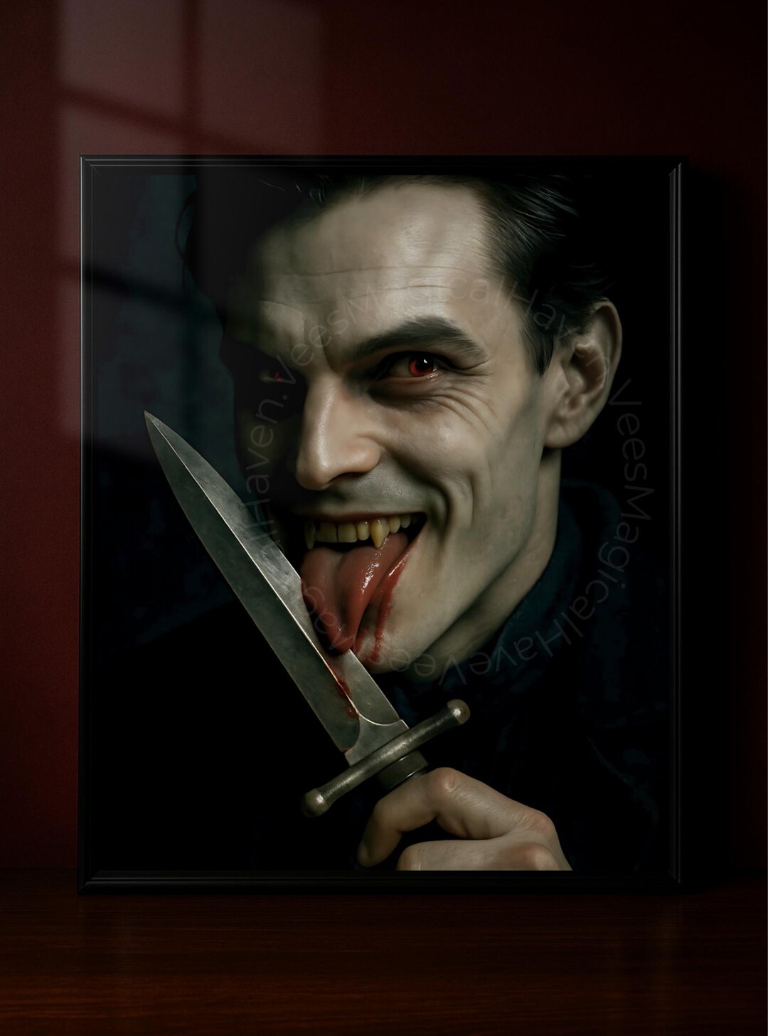Vampire Poster | Dark Gothic Horror Wall Art | Creepy Vampire Print ...