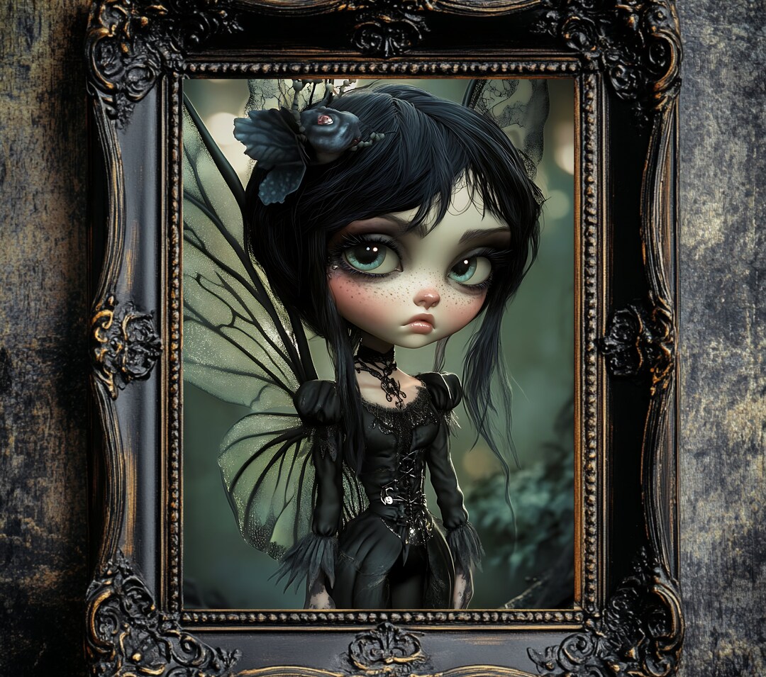 Gothic Cartoon Style Fairy Wall Art, Horror and Gothic Decor, Perfect ...