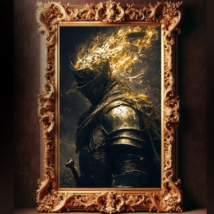 Dark Fantasy Poster of Knight in Tattered Armor, Mythology Art With ...