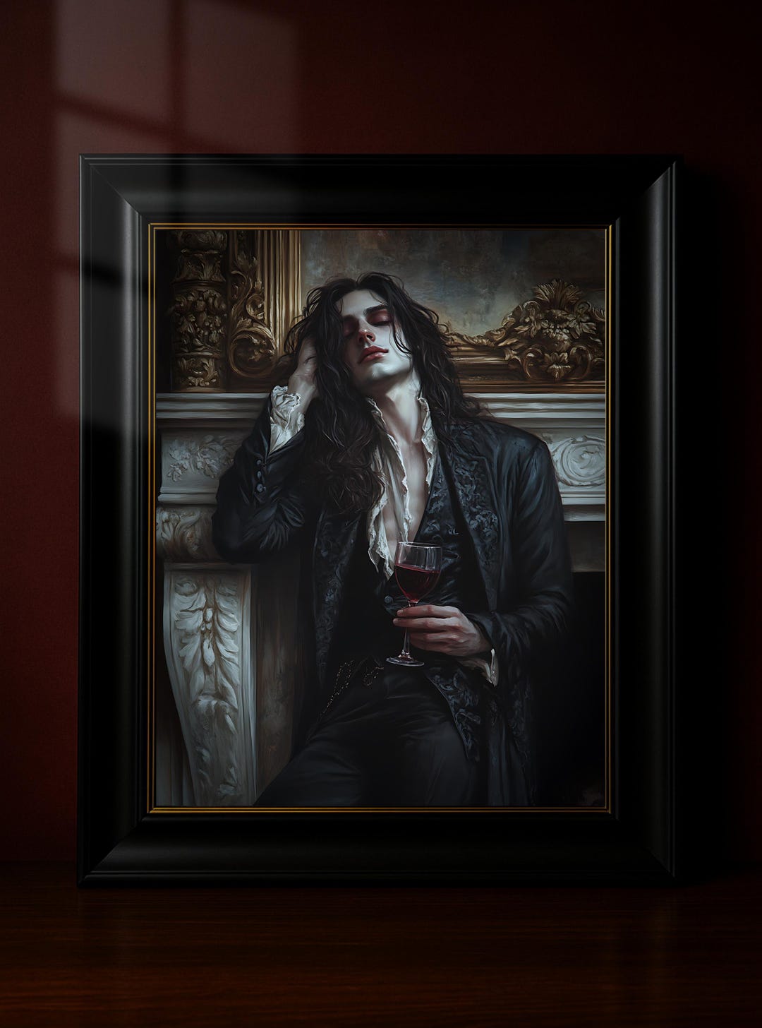 Oil Painting Style Vampire Wall Art, Horror and Gothic Dark Academia ...