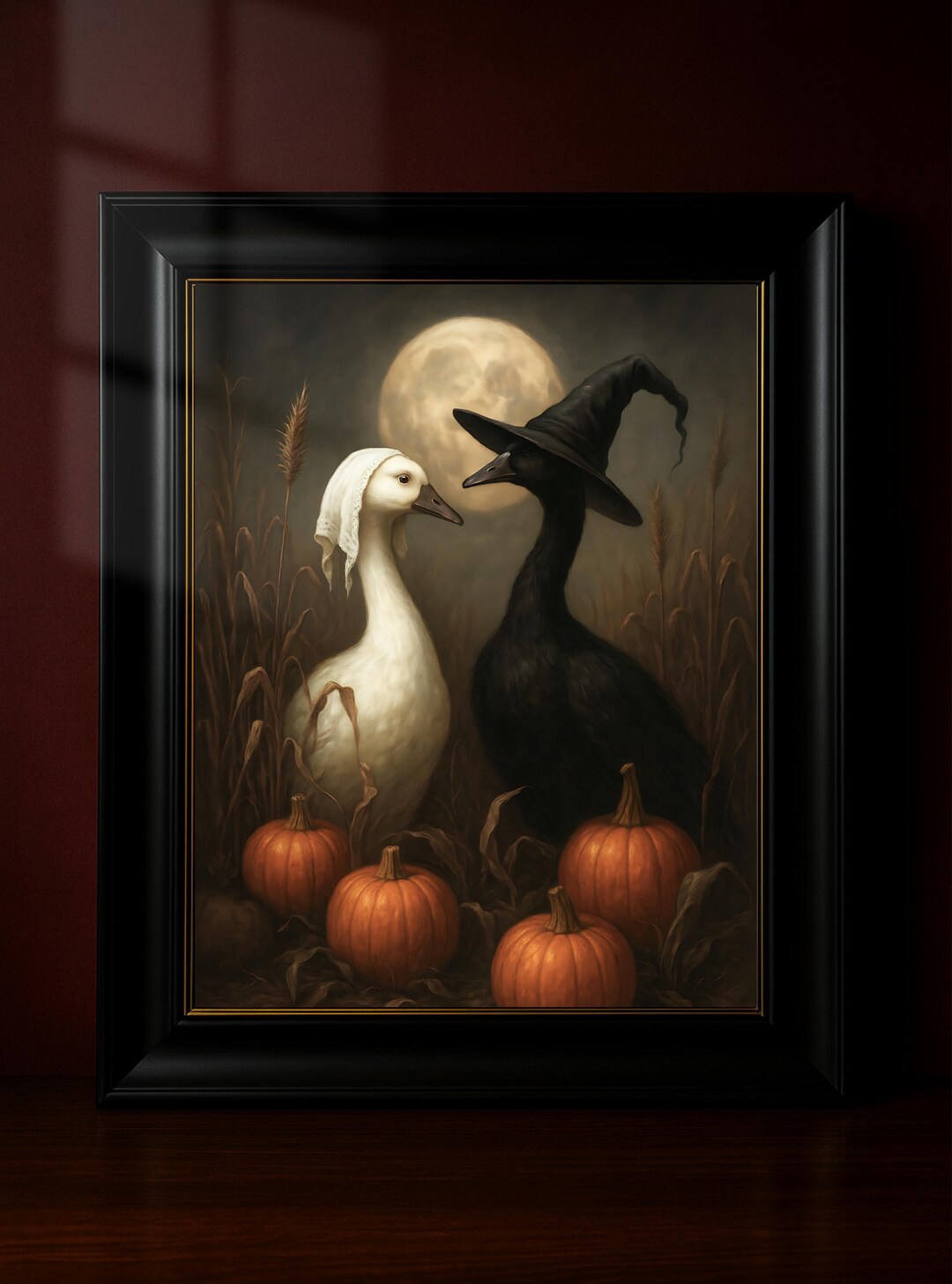 Halloween Goose Poster | Witch Goose and Farmhouse Goose Wall Art ...