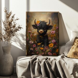 Baby Minotaur in Wildflower Field Poster, Dark Fantasy Wall Art, Dark ...