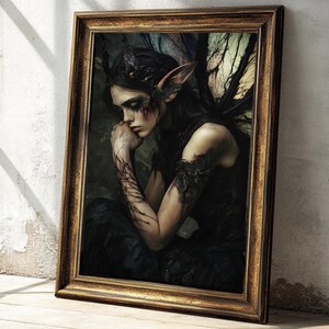 Sinister Fae Poster, Dark Fantasy Fairy Wall Art, Gothic Elf Print With ...
