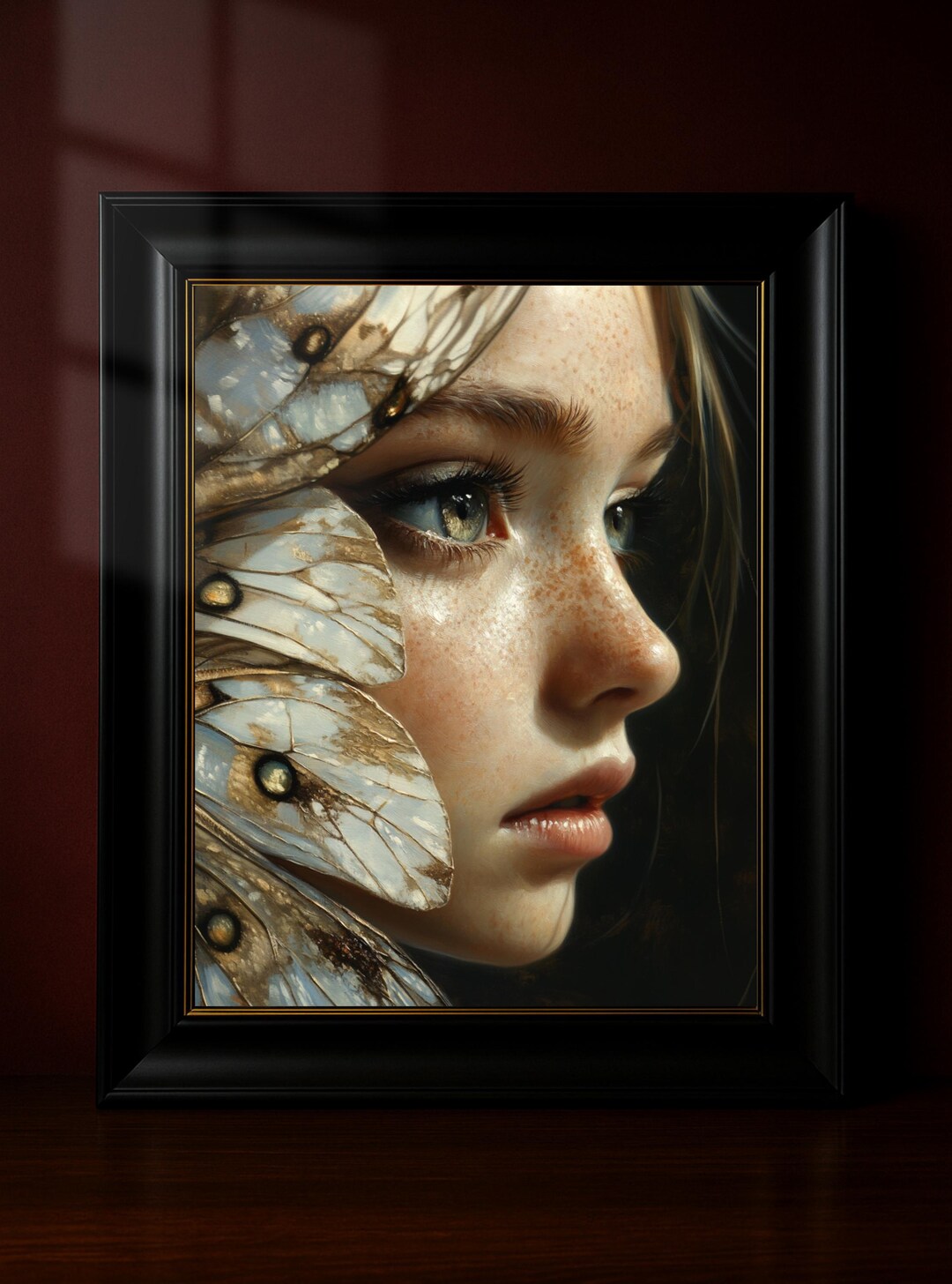 Fantasy Fairy Portrait Wall Art Digital Download | Close up Faerie With ...