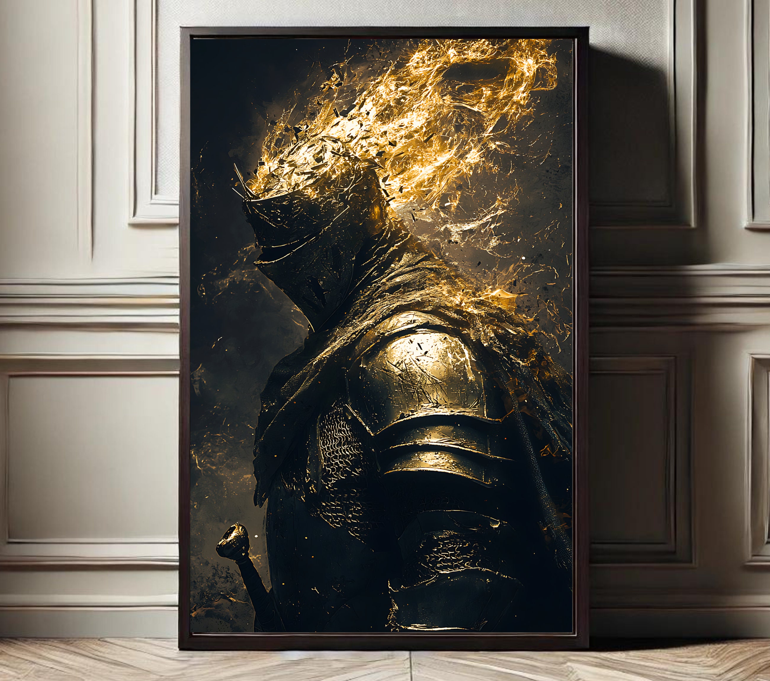Dark Fantasy Poster of Knight in Tattered Armor, Mythology Art With ...