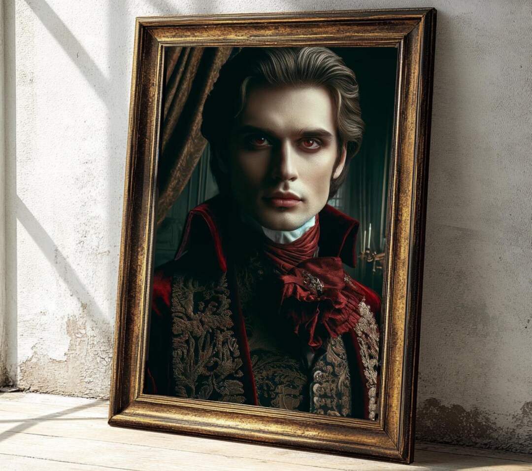 Gothic Vampire Wall Art, Dark Academia Horror, Vampire Bite Art, Gothic ...
