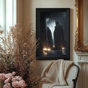 Haunted Mirror Ghost Art, Gothic Horror Wall Print, Eerie Spirit Poster ...
