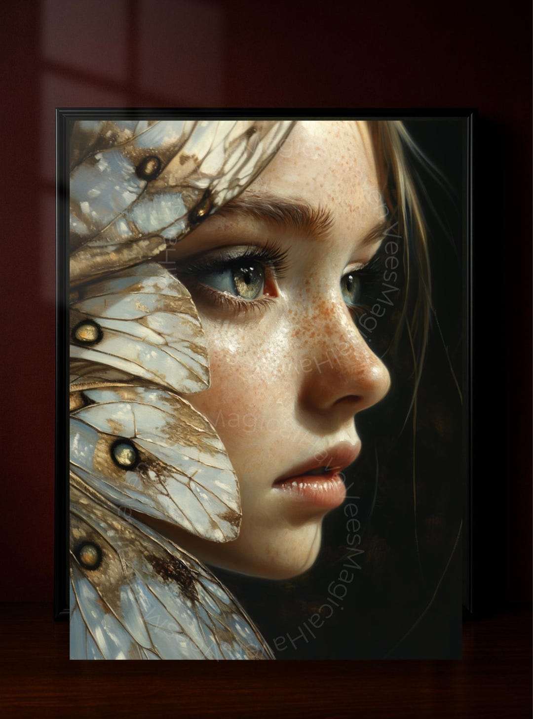 Fantasy Fairy Portrait Wall Art Digital Download | Close up Faerie With ...