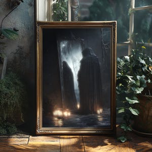 Haunted Mirror Ghost Art, Gothic Horror Wall Print, Eerie Spirit Poster ...