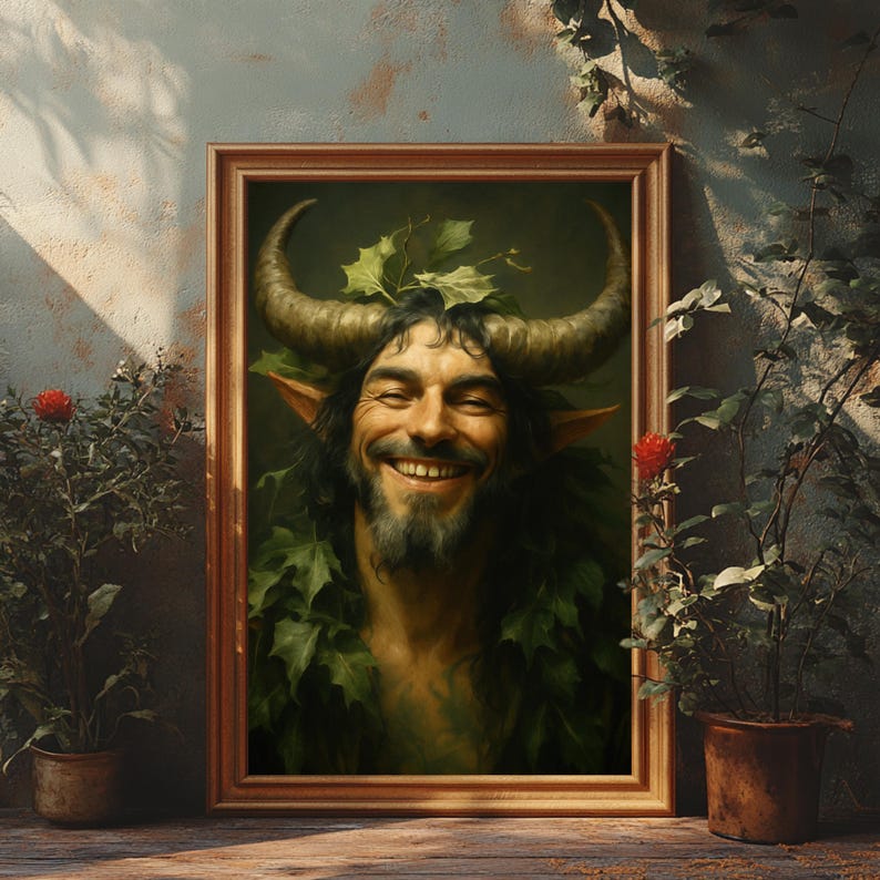 Woodland Faun Poster | Fantasy Horned Man Wall Art | Dark Forest Myth ...